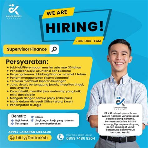 Lowongan Kerja Spv Finance Di Pt Kanca Sukses Bersama Ksb Lokerjogja Id