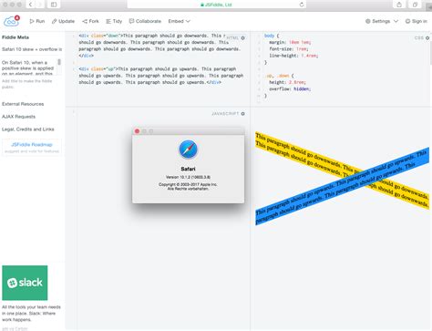 Html Safari 10 Overflow Skew Bug Stack Overflow