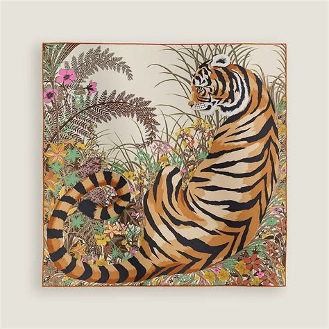 Tyger Tyger Scarf 70 Yellow Hermès Hong Kong Sar