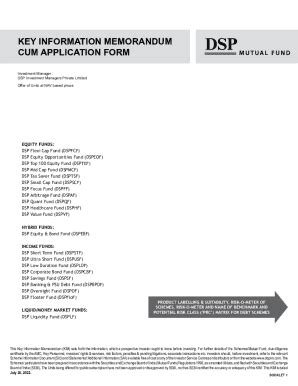 Fillable Online KEY INFORMATION MEMORANDUM Kapadia Consultants