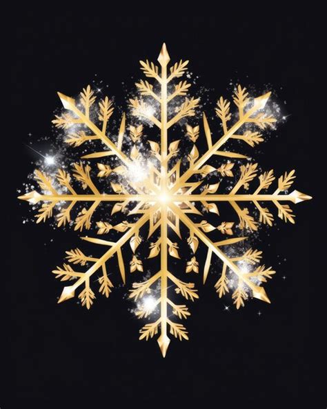 Premium Photo Shiny Gold Glitter Snowflake For Christmas Decor