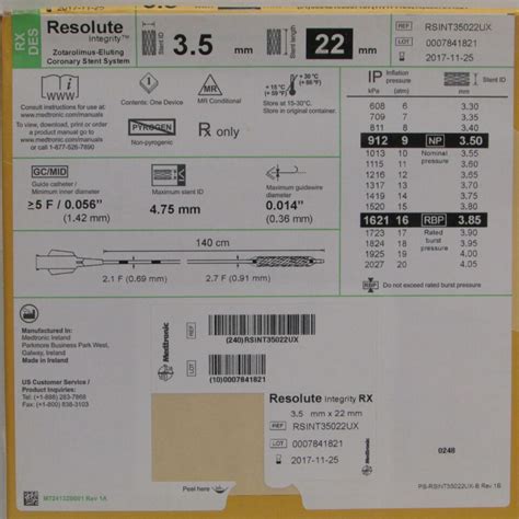 New Medtronic Resolute Integrity Zotarolimus Eluting Coronary Stent