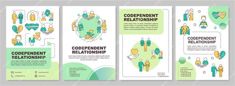 Premium Vector Green Codependent Relationship Brochure Template Leaflet Design With Thin