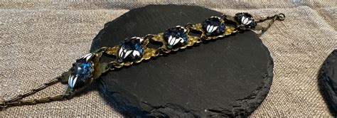 Antique Max Neiger Bracelet Rare Design White Enamel Flowers Capturing