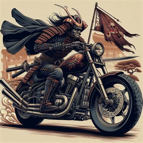 Samurai Motorcyclist Giappone Arte Di Concetto Bugatti Veyron