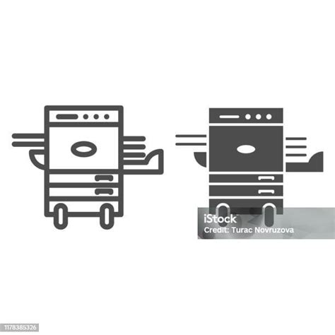 Ligne Dimprimante De Copieur Et Icône De Glyphe Illustration De Vecteur