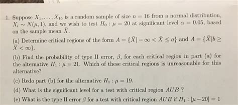 Solved Suppose X 1 X 16 Is A Random Sample Of Size N Chegg Com