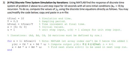 4 Pts Discrete Time System Simulation By