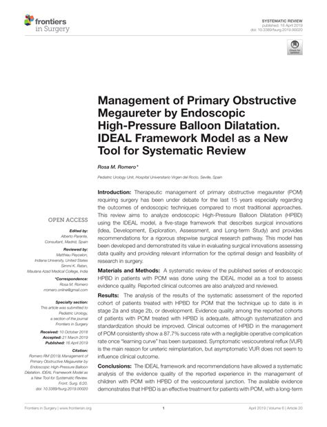 Pdf Management Of Primary Obstructive Megaureter By Endoscopic High