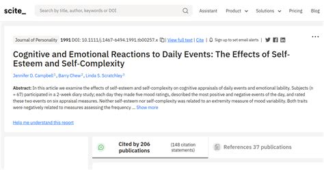 Citation Report Cognitive And Emotional Reactions To Daily Events