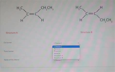 Answered Structure A Cis Isomer H₂c Trans Isomer Bartleby