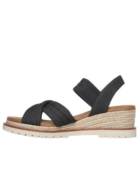 Skechers Desert Chill Padded Cross Strap Sandal Charcoal Textile Very