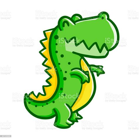 녹색 T렉스 고대의에 대한 스톡 벡터 아트 및 기타 이미지 고대의 공룡 귀여운 Istock