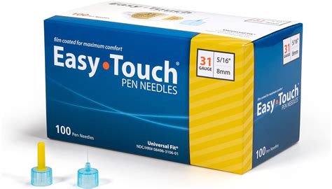 Easy Touch Insulin Pen Needles 31g 516 Inch 8mm Box