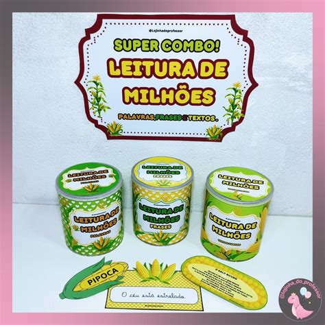 LATAS SUPER COMBO LEITURA DE MILHÕES PALAVRAS FRASES E TEXTOS CURTOS Kit