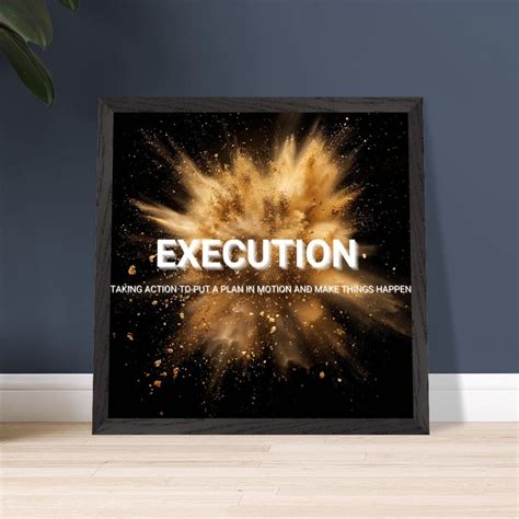 Execution Office Wall Art Word Definition Inspirational Quote