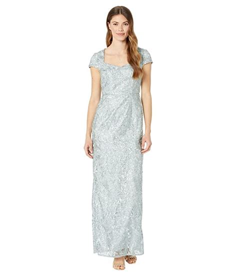 Adrianna Papell Sequin Lace Sweetheart Neck Long Column Mob Gown