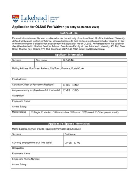 Fillable Online 2023 Fee Waiver Application Form Website Search