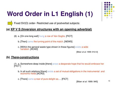 Ppt Word Order At The Lexicon Syntax Syntax Discourse And Syntax