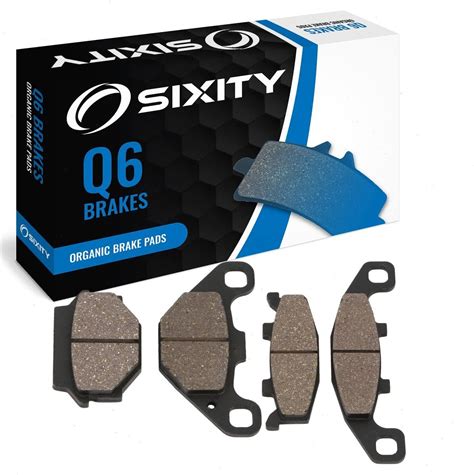 sixity q6 front rear organic brake pads compatible with