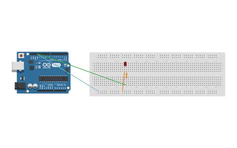 Circuit Design Basic Blinking Light No Delay Used Tinkercad