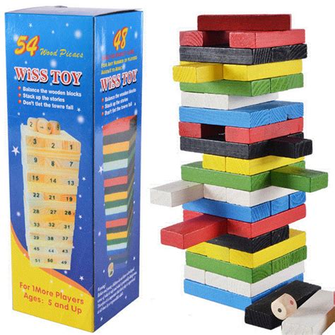 Wiss Toy puidust Jenga mäng värviline Poolehinnaga ee e pood