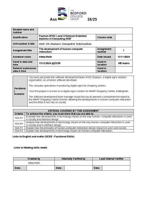 Unit 10 Assignment 1 The Impact Of Interaction Developments On Society