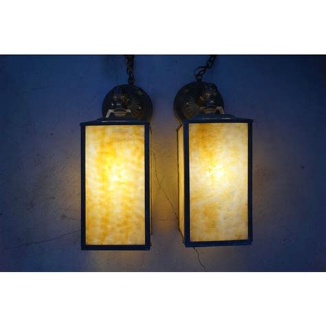 Vintage Brass And Stained Glass Sconces A Pair Chairish