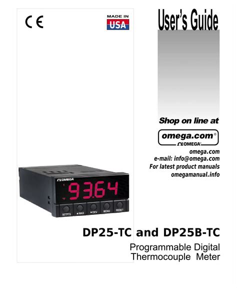 User S Guide DP25 TC And DP25B TC Omega Engineering