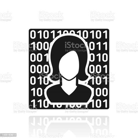이진 코드가 있는 여성 얼굴 흰색 배경에 반사된 아이콘 0에 대한 스톡 벡터 아트 및 기타 이미지 0 1 가상현실