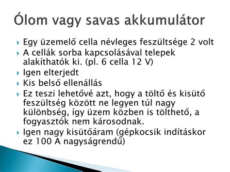 PPT Akkumulátorok PowerPoint Presentation free download ID 2224303