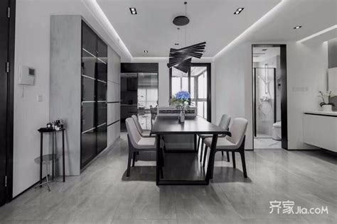 黑白灰极简装修效果图 极简装修 简约风格装修 大山谷图库