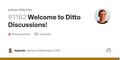welcome to ditto discussions · eclipse ditto ditto · discussion 1162