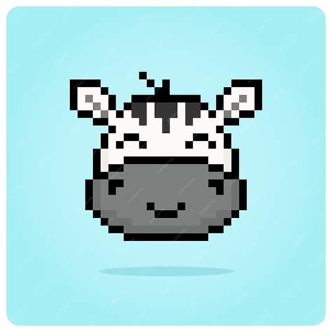 Premium Vector | Zebra head in 8 bit pixel art Pixel animals for game assets in vector illustration