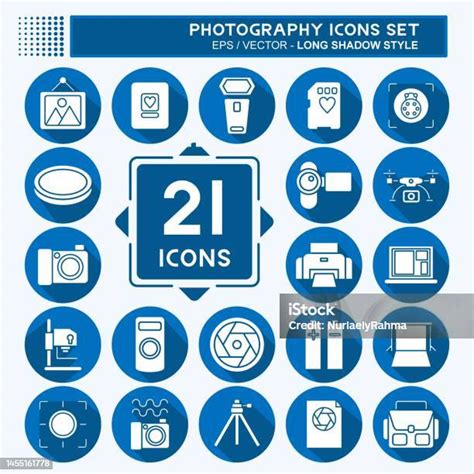 Ikon Atur Fotografi Terkait Dengan Simbol Fotografi Gaya Bayangan