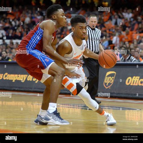 Syracuses John Gillon Right Drives Past South Carolina States James