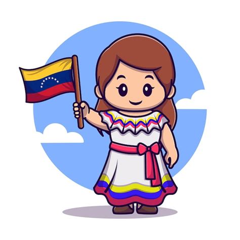 Linda Garota Vestindo Roupas Tradicionais E Segurando A Ilustração Do
