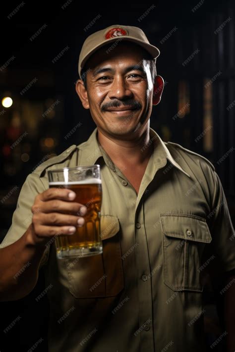 Man Holding A Glass Of Beer Premium Ai Generated Image