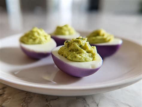 Spooky Purple Creepy Deviled Eggs