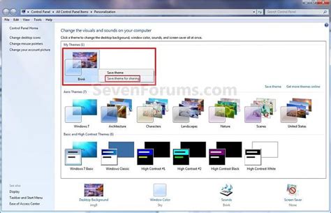 Theme Pack Create Save Install And Delete Tutorials