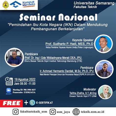 Soal Pemindahan Ibu Kota Negara Ikuti Seminar Nasional Di USM Kampus Pedia