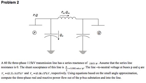 Solved A 60 Hz Three Phase 115kv Transmission Line Has A
