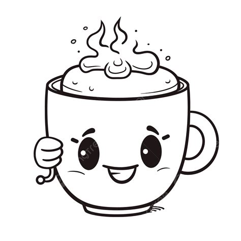 개요 스케치 드로잉을 인쇄하는 귀여운 색칠 공부 페이지 벡터 핫초콜릿 그리기 핫 초콜릿 개요 핫 초콜릿 스케치 Png 일러스트 및 벡터 에 대한 무료 다운로드