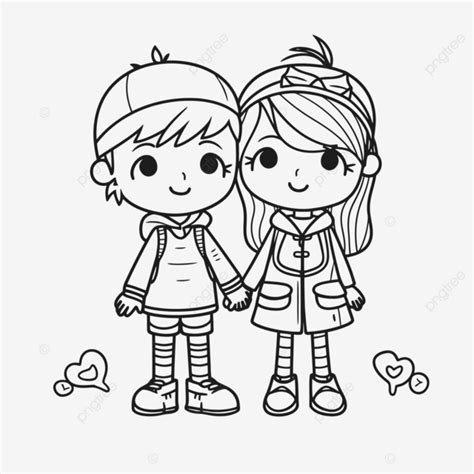 Dibujo De Dos Páginas Para Colorear Dibujos Animados Una Pareja Cogidos