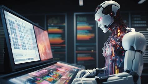 Premium Ai Image Automation Data Analytic With Robot And Digital