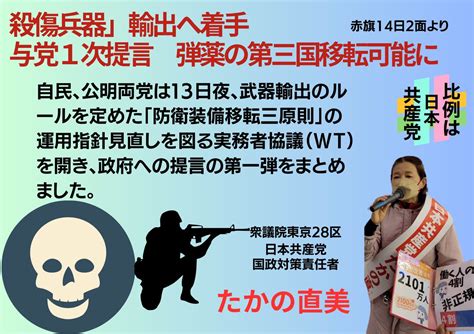 Twitterの記事2023年12月14日0754 たかの直美 日本共産党 衆議院東京28区（練馬区東部）国政対策責任者（予定候補者）