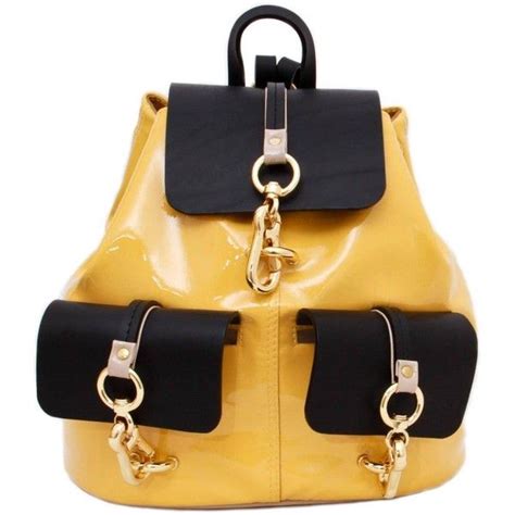 Yellow Mini Patent Backpack By Alisa Smirnova London