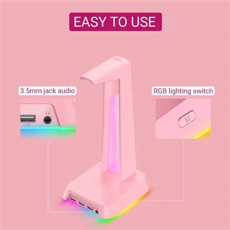 Triple Usb Headset Stand Rgb 3 5mm Jack Headset Stand Headset Headphone Stands