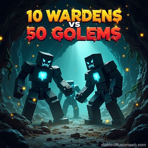 Minecraft Style Battle Wardens Vs Iron Golems Stable Diffusion Online