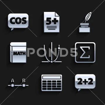 Set Graph Schedule Chart Diagram Calculator Equation Solution Sigma Symbol Royalty Free
